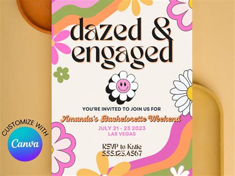 Retro Bachelorette Invitation Template Disco Bachelorette Party Invite