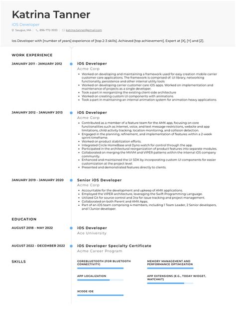 IOS Developer Resume Examples And Templates