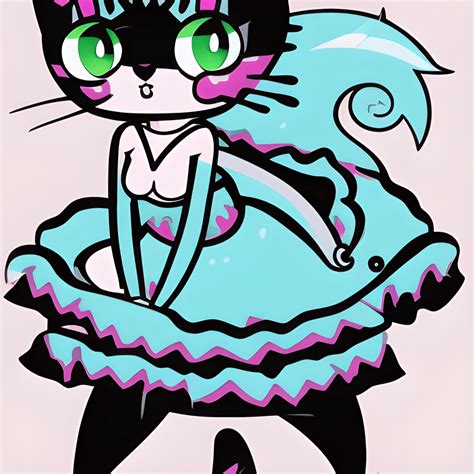 Kitty Cat Anthropomorphized Furry Beautiful Hot Pinup Girl Simple