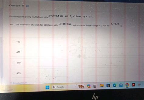 Question 11 For Waveguide Grating Multiplexer StudyX