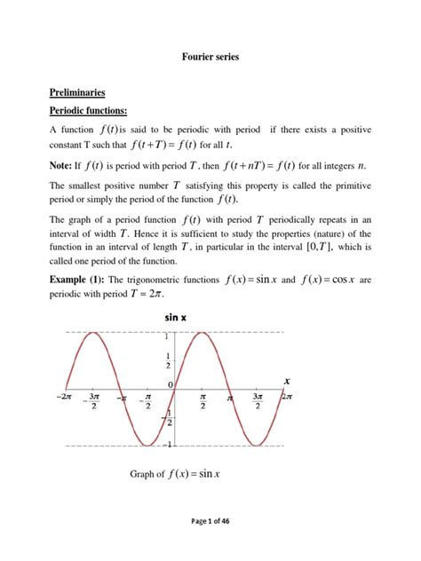 Fourier Series Notes New Pdf Mathematical Concepts Complex Analysis