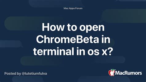 How To Open Chromebeta In Terminal In Os X Macrumors Forums