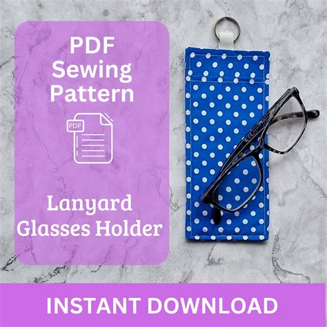 Lanyard Glasses Holder Sewing Pattern Instant Download Pdf Pattern