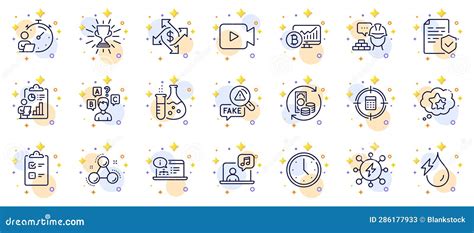 Outline Set Of Timer Ranking Stars And Certificate Line Icons For Web