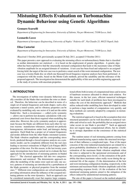 pdf mistuning effects evaluation on turbomachine dynamic behaviour