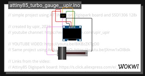 Attiny85 Turbo Gauge Upir Copy Wokwi ESP32 STM32 Arduino Simulator