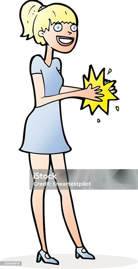 말풍선이 있는 여자 클래핑 시계바늘 그리기에 대한 스톡 벡터 아트 및 기타 이미지 그리기 낙서 드로잉 명랑한 Istock