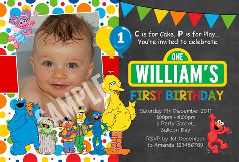 Elmo First Birthday Invitations Template
