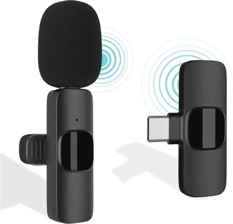 Microfone Lapela Sem Fio Compatível Android Usb C Type C Nfe