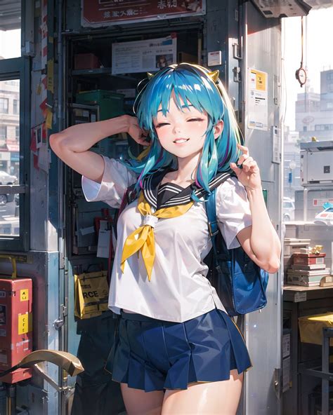 編集済み on Twitter ラムちゃん弄ってました3 6回目 制服着てもらいました スカートがどーしてもひざ丈になってくれないの