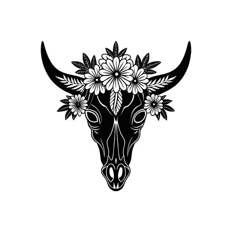Rustic Bull Head Skull Drawing For Nature Lovers 54849766 Vector Art At