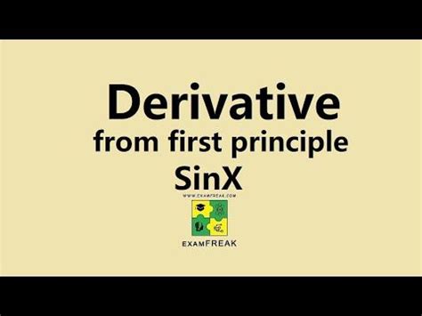 Derivative Of Sinx From First Principle Trigonometric Function ExamFreak First Principle