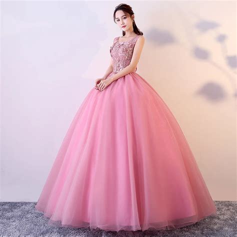 Elegant Pink Ball Gown Prom Dress On Luulla