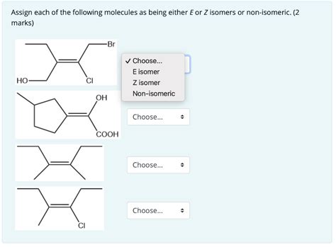 Solved Assign Each Of The Following Molecules As Being