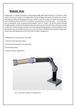 Robotic Arm DOCX Computer Peripherals Computing