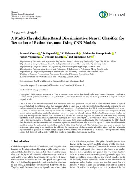 Pdf A Multi Thresholding Based Discriminative Neural Classifier For Detection Of
