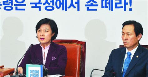 추미애 대표 당내 반대로 영수회담 철회민주당 의총 결과 수용