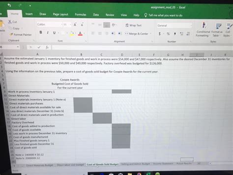 Solved Assignment Mod 05 Excel Home Insert Draw Page Layout Chegg Com