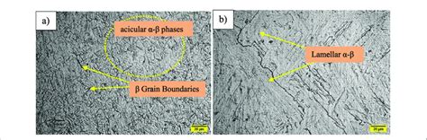 Optical Microstructure Of C4 Sample A Weld Centre B Base Metal