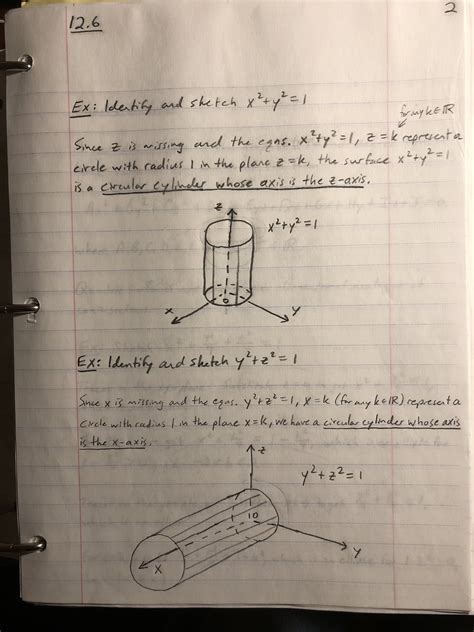 Professor Franks Math Blog 12 6 Notes Cylinders And Quadric Surfaces