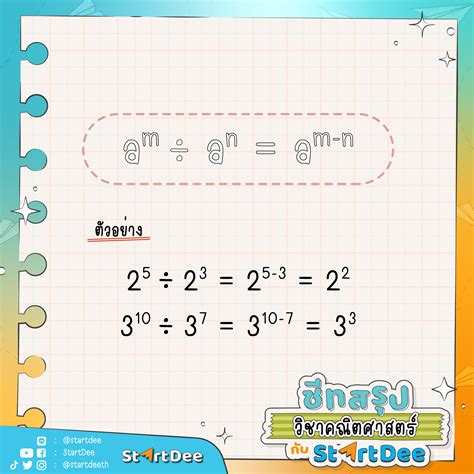 Startdee แจกสูตรเลขยกกำลัง เอาไว้เตรียม สอบไฟนอล