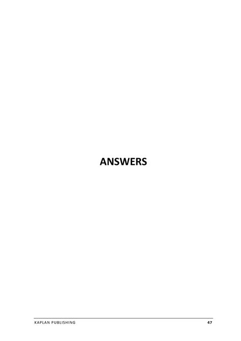 ACCA F5 LRP Answers Bpp ANSWERS PAPER F5 PERFORMANCE MANAGEMENT