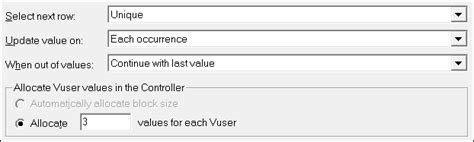 Loadrunner Parameter Settings Combination Of Parameter