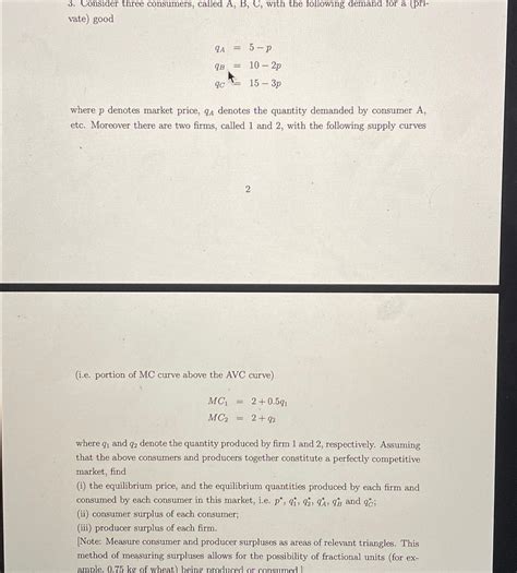 solved consider three consumers called a ﻿b ﻿c ﻿with the