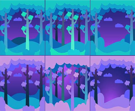 숲 배경 블루 세트 Ai Uidownload