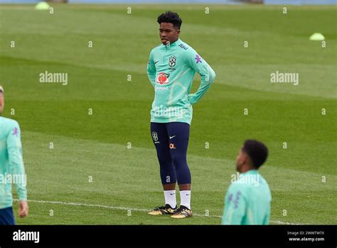 Endrick Felipe Moreira De Sousa Known As Endrick Of Brazil Looks On