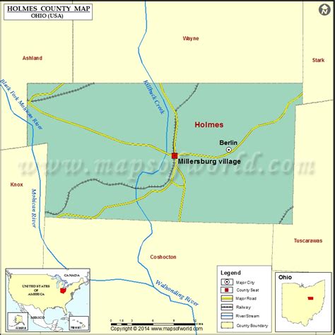 Holmes County Ohio Road Map