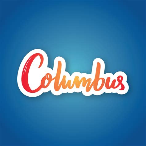 Columbus Hand Drawn Lettering Name Of Usa City 1990738 Vector Art At