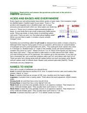 Chemistry First Assignmet Of Unit 9 Docx Name Hour Directions