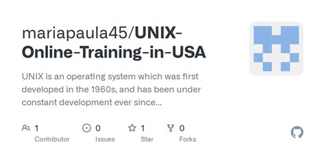 Github Mariapaula Unix Online Training In Usa Unix Is An Operating