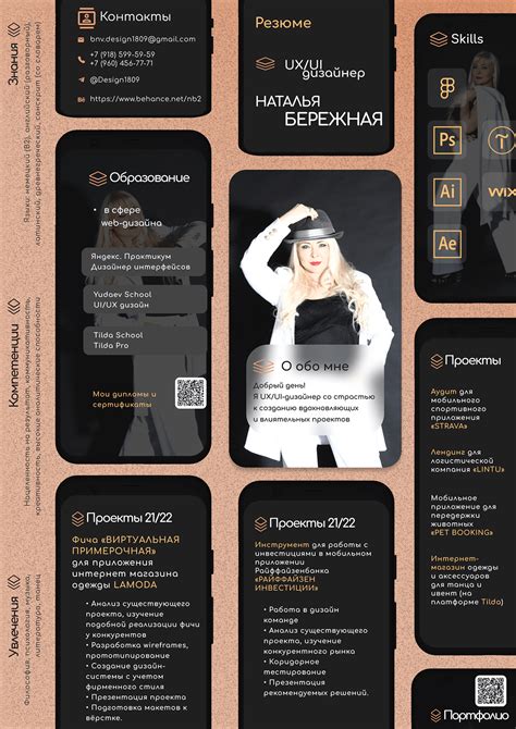 Резюме Ux Ui дизайнера On Behance