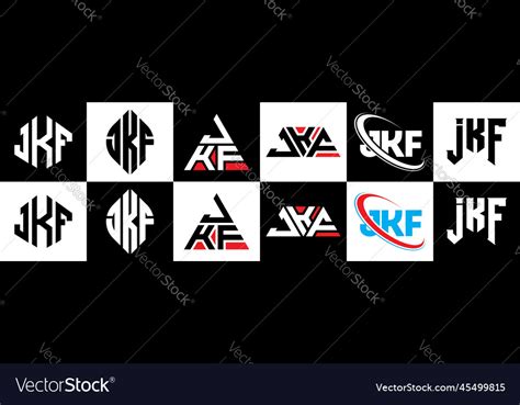 Jkf Letter Logo Design In Six Style Polygon Vector Image