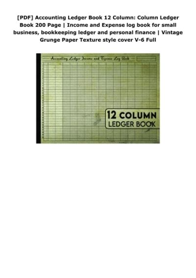 Pdf Accounting Ledger Book Column Column Ledger Book Page Income And Expense Log