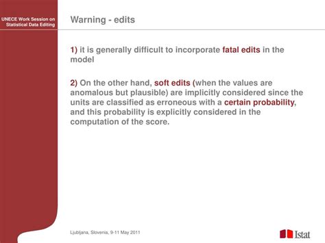 Ppt Unece Conference Work Session On Statistical Data Editing Powerpoint Presentation Id 5493419