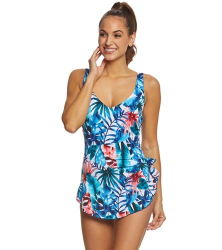 Maxine Palmetto Spa Chlorine Resistant Sarong One Piece Swimsuit At