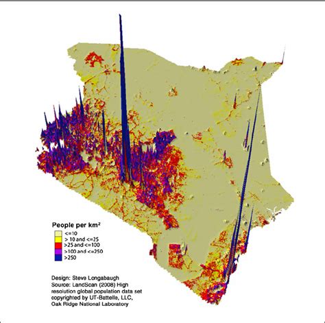 3d Population Density Map Of Kenya