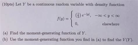 solved 10pts let y be a continuous random variable with
