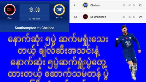 ချဲလ်ဆီး ဆောက်သမ်တမ် ပွဲကြိုသုံးသပ်ချက်။ Youtube