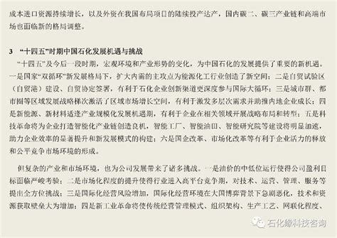 中国石化十三五发展回顾以及十四五发展机遇与挑战