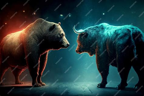 Premium Photo Bullish Vs Bearish Investment Portfolio Bull Against Bear Ups And Downs At