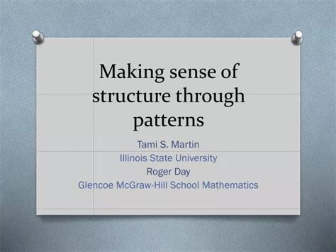 PPT Making Sense Of Structure Through Patterns PowerPoint