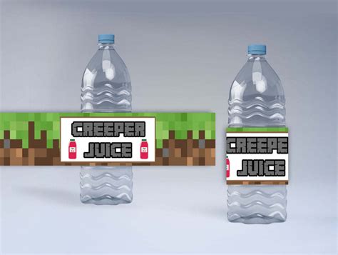 Minecraft Water Bottle Label