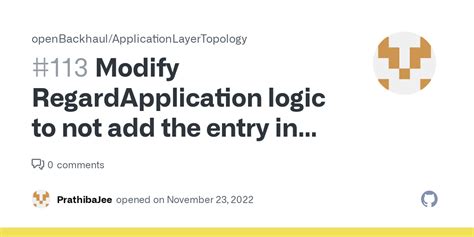 Modify Regardapplication Logic To Not Add The Entry In The