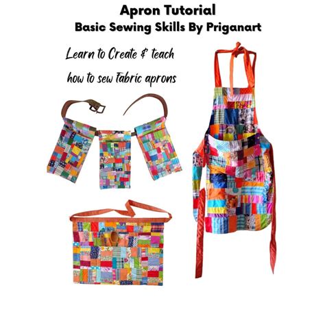 Apron Sewing Tutorial 4 Beginner Friendly Patterns Pdf Download Etsy