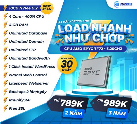 Interdata GiẢm 88 Tri Ân KhÁch HÀng MỪng Ra MẮt Amd Hosting