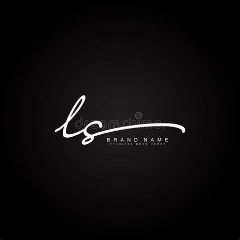 Handwritten Signature Logo For Initial Letter LS Vector Logo Template